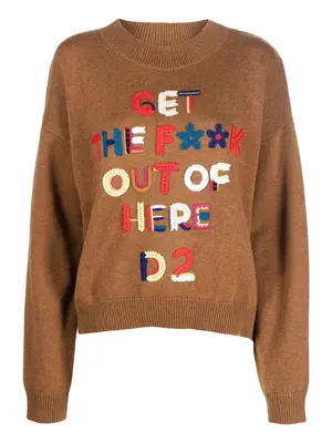 Dsquared2 Crochet-embellished Jumper - Brown