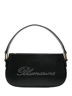 Blumarine Rhinestone-logo Leather Bag - Black