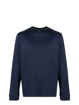 BOSS Salbo Curved Logo-print Sweatshirt - 410 - Navy