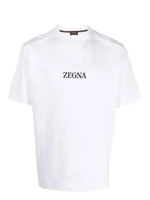 Zegna Logo-print Crew-neck T-shirt - White
