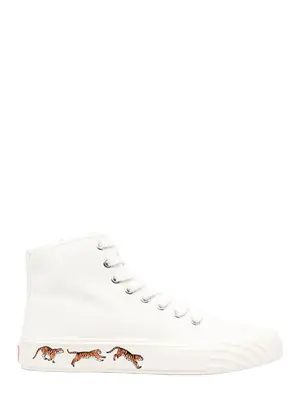 Kenzo Tiger-print High-top Sneakers - White