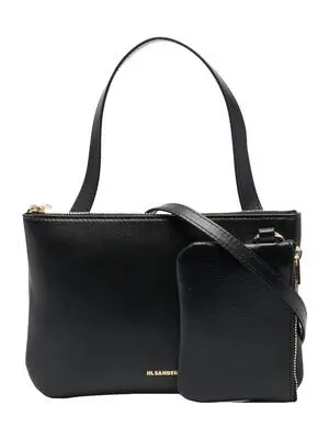 JIL SANDER Logo-stamp Shoulder Bag - Black