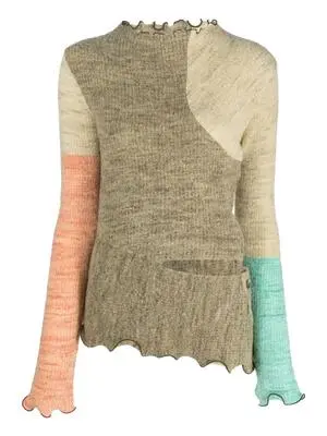 Andersson Bell Colour-block Fitted Jumper - Neutrals