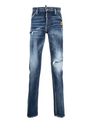 Dsquared2 Distressed Slim-fit Jeans - Blue