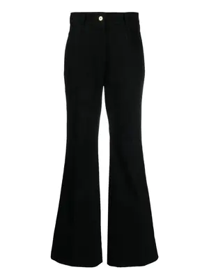 Patou Tailored-cut Flared Trousers - Black