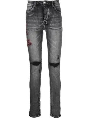 Ksubi Van Winkle Spray-paint Skinny Jeans - Grey