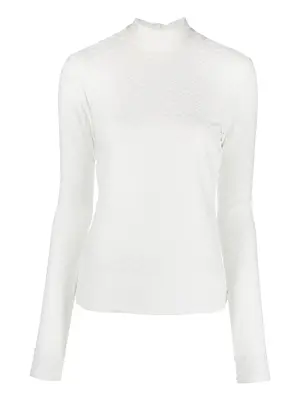 Karl Lagerfeld Textured Long-sleeve Top - White
