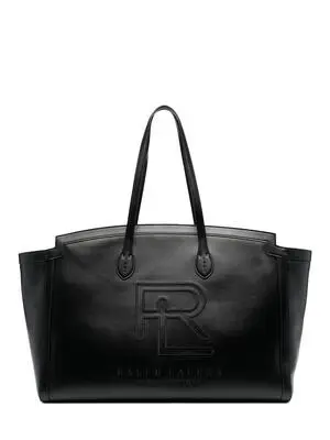 Ralph Lauren Logo-lettering Calf Leather Tote Bag - Black