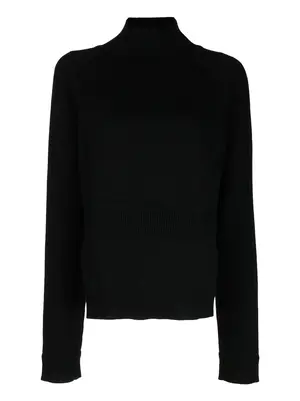 JUUN.J High-neck Knitted Top - Black