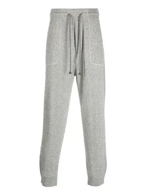 Brunello Cucinelli Cashmere Ribbed Joggers - Grey