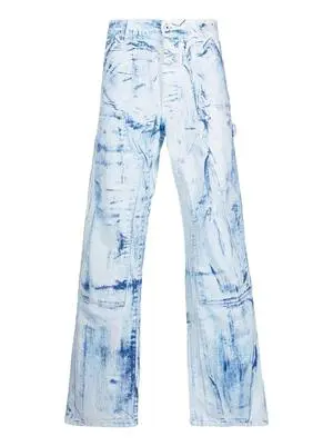 Heron Preston Distressed-effect Denim Jeans - Blue