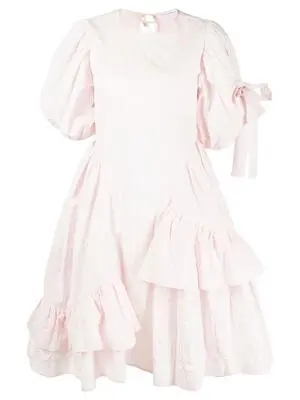Cecilie Bahnsen Danita Ruffle-trim Midi Dress - Pink