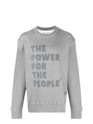 THE POWER FOR THE PEOPLE Logo-print Organic-cotton Sweatshirt - Grey