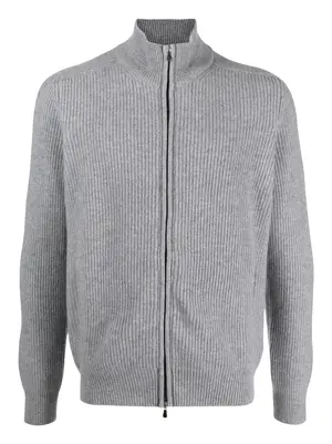BARBA NAPOLI Zipped Cashmere Jumper - Grey