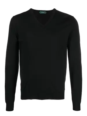 ZANONE Zanone V-Neck Knit Jumper Black