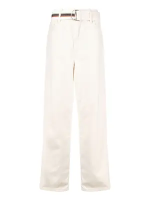 COUNTY OF MILAN Cross-embroidered Trousers - White