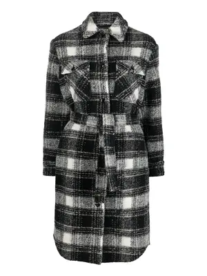 Woolrich Checked Wool-blend Shirt Coat - Black
