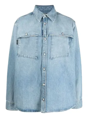 Balmain Faded Denim Shirt-jacket - Blue