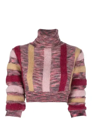 Dsquared2 Striped Roll-neck Jumper - Red
