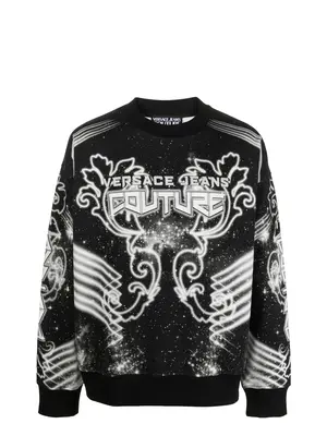 Versace Space Print Sweatshirt - Black