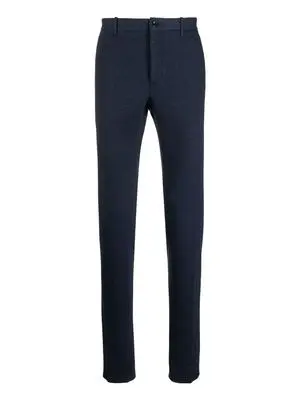 Incotex Check-pattern Straight-leg Trousers - Blue