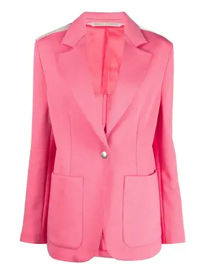 Palm Angels Single-breasted Blazer With Stripe Trim - Pink