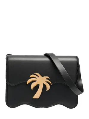 Palm Angels Palm-motif Leather Shoulder Bag - Black