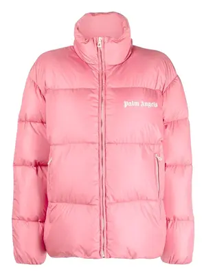 Palm Angels Side-stripe Puffer Jacket - Pink