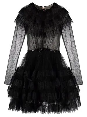 Giambattista Valli Tiered Tulle Dress - Black
