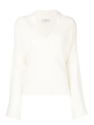 Pringle Of Scotland Ribbed-knit Shawl-neck Jumper - White