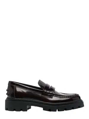 TOD'S Semi-patent Leather Loafers - Red