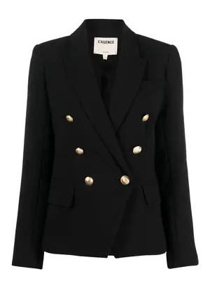 L'Agence Double-breasted Blazer - Black