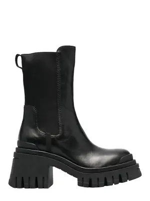 Premiata Block-heel Leather Boots - Black