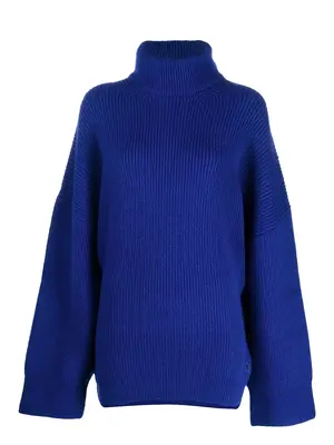 Attico Roll-neck Ribbed Jumper - Blue