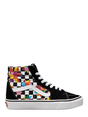 VANS Sk8-hi Floral Checkerboard Sneakers - Black