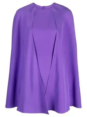 Valentino Garavani Cape-style Silk Dress - Purple
