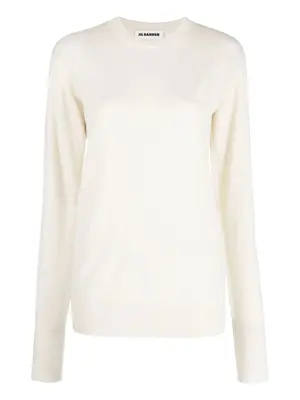 JIL SANDER Ribbed-knit Cashmere Jumper - Neutrals