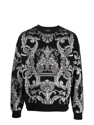 Versace Barocco-print Sweatshirt - Black
