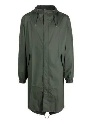 Rains Drawstring Hooded Raincoat - Green
