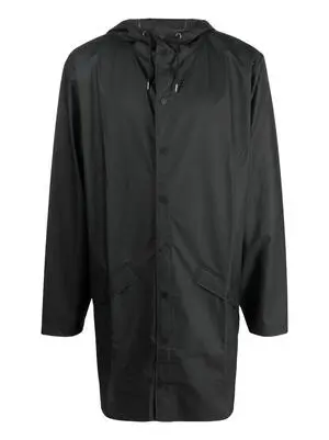 Rains Drawstring Hood Raincoat - Black
