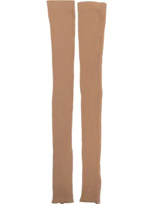 Cashmere In Love Lottie Ribbed Leg Warmers - Brown