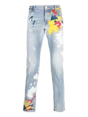PHILIPP PLEIN Paint-Splatter Print Jeans