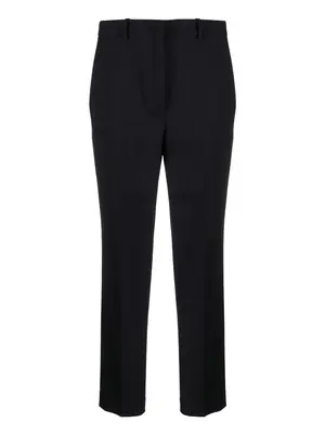 Incotex Cropped Virgin-wool Trousers - Blue