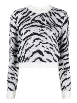 ALESSANDRA RICH Alessandra Rich Zebra Intarsia Knit Sweater