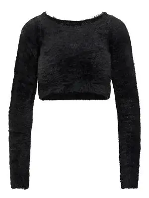 AMBUSH Long-sleeve Cropped Sweater - Black