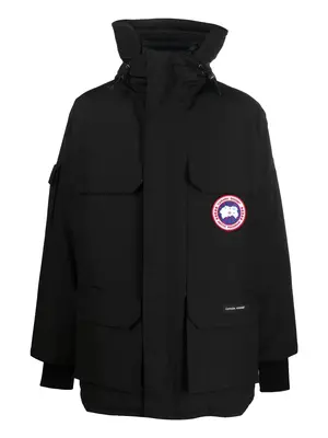Canada Goose Logo-patch Hooded Down Jacket - Black