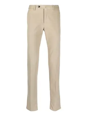 PT TORINO Mid-rise Tapered Chinos - Neutrals