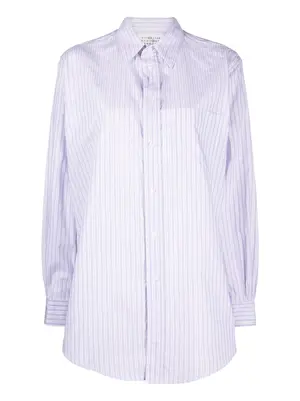 MAISON MARGIELA Pinstriped Poplin Shirt - Blue