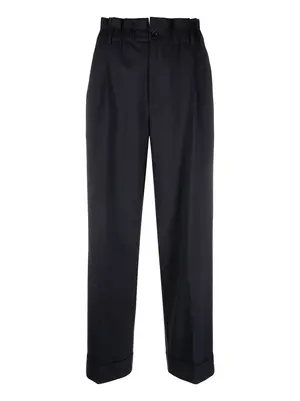 P.a.r.o.s.h Paperbag-waist Straight Leg Trousers - Blue