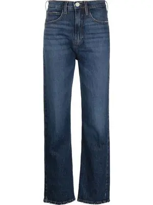 FRAME High-waisted Straight-leg Jeans - Blue